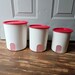 Tupperware Canister Set White With Red Lids 3 Canisters With Lids ...