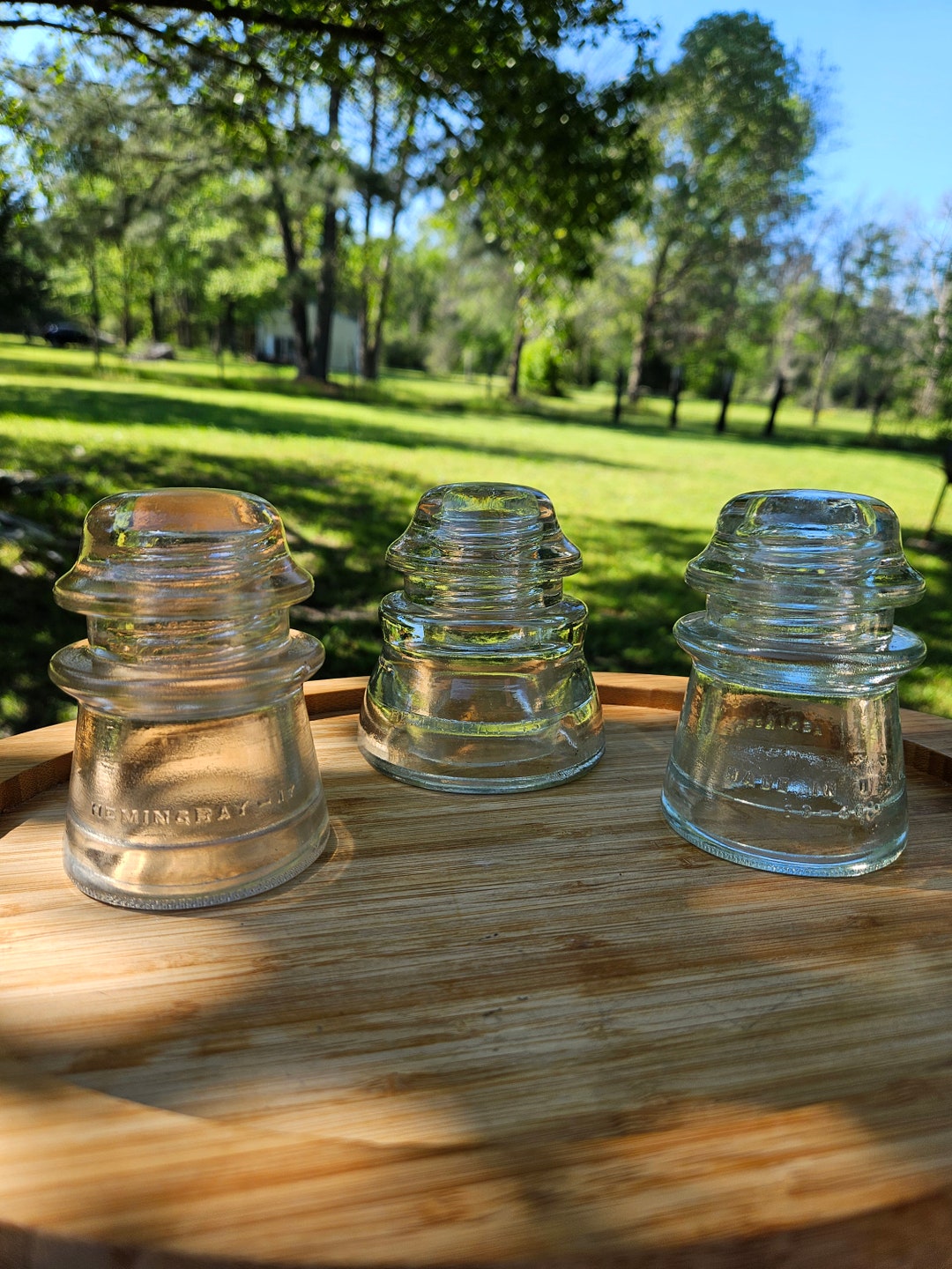Hemingray Glass Clear Insulators No. 16, 17, and 45, Lot of 3. Bin #75G ...