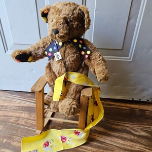 M&M Candy Collectible Brown Teddy Bear Sitting in Chair Fully Jointed ...