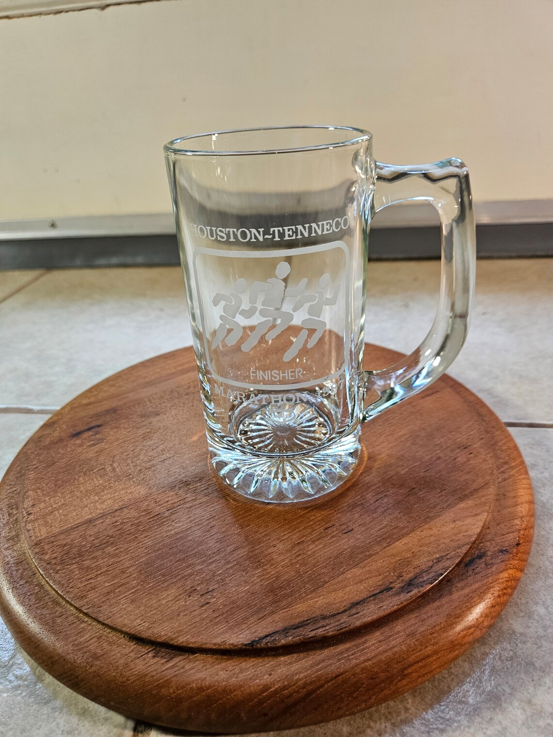 Vintage 1987 Houston Marathon Beer Mug, Tenneco Finisher Souvenir Bin ...