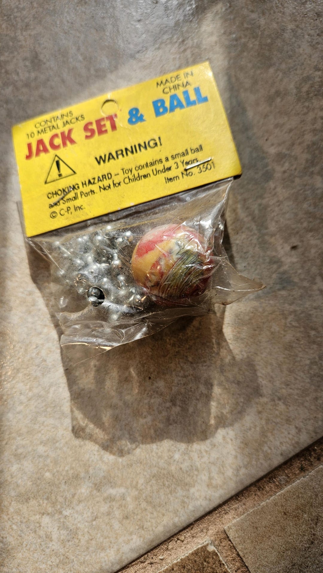 Jack Set and Ball, 10 Metal Jacks in Original Package, Family Fun Game ...