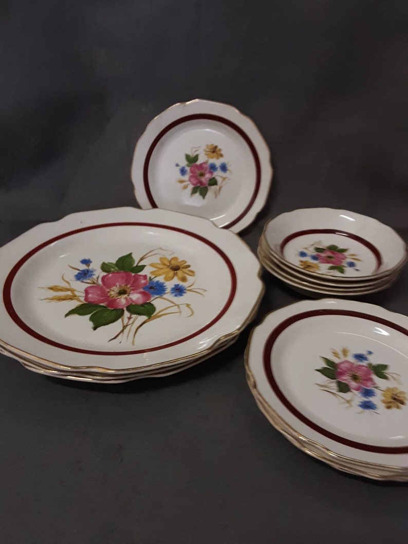 Stetson China Co. Dishes 22 KT.M Gold Scalloped Dishes | Etsy