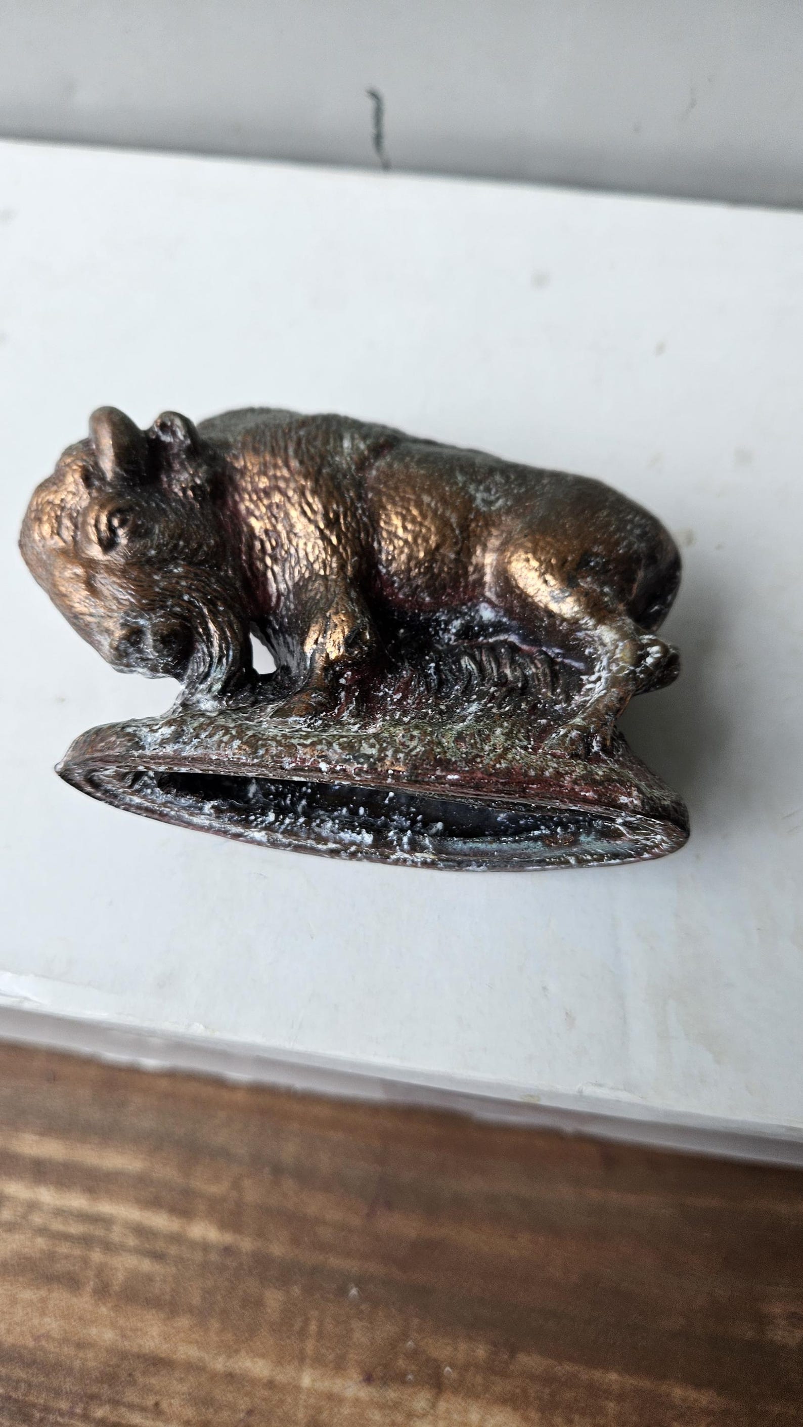 Vintage Pecan Shell Buffalo Figurine Sculpture - Etsy