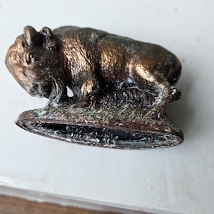 Buffalo Bonded Pecan Shells Sculpture Vintage Rare Buffalo Figurine ...