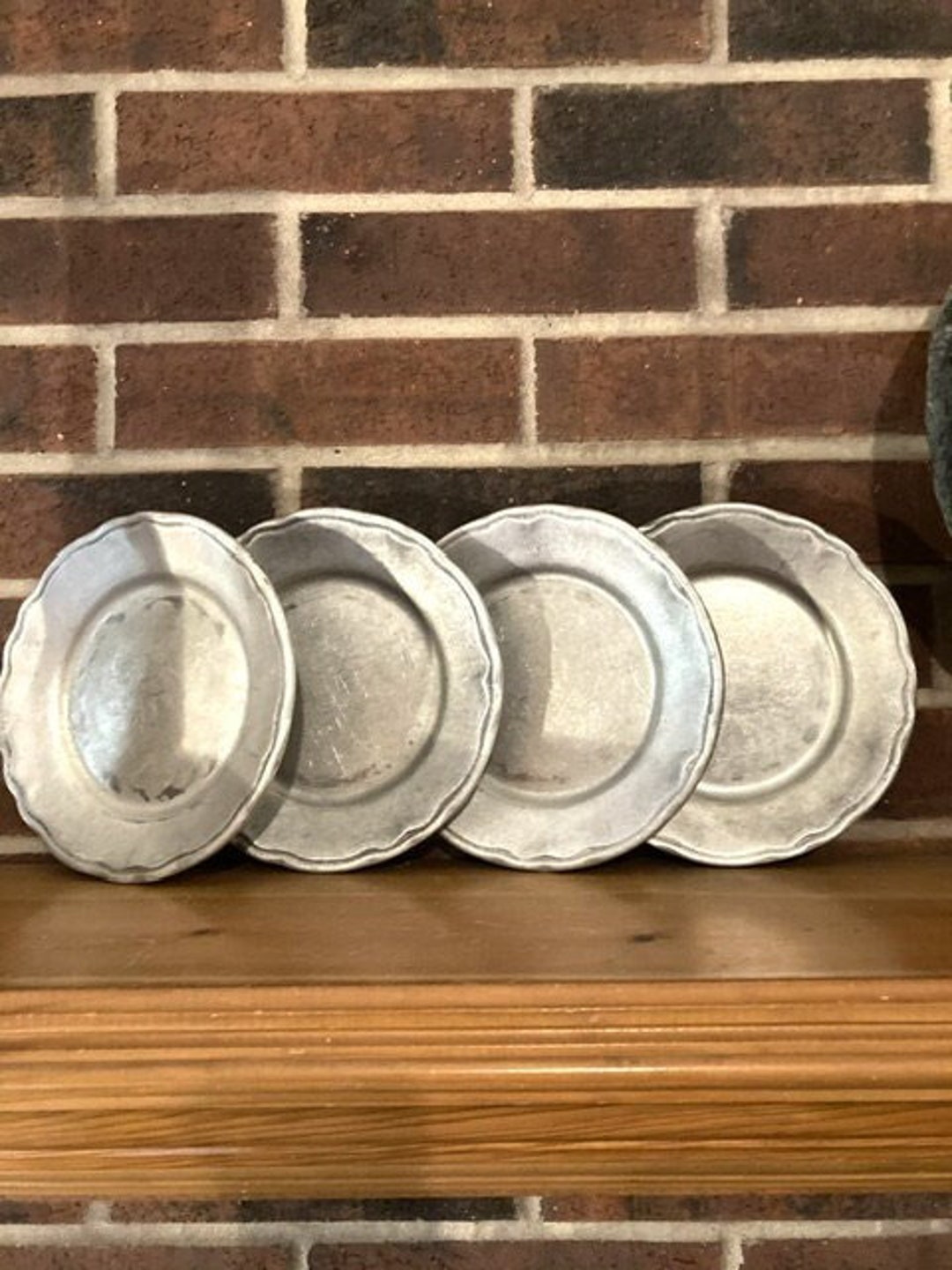 Bon Chef Augusta, N. J. Pewter Plates With Scalloped Edges, Heavy, Set ...