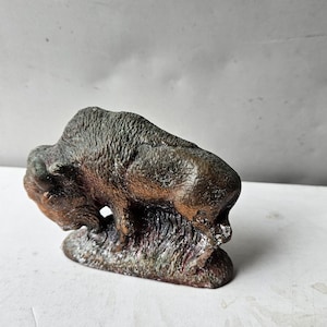 Vintage Pecan Shell Buffalo Figurine Sculpture - Etsy
