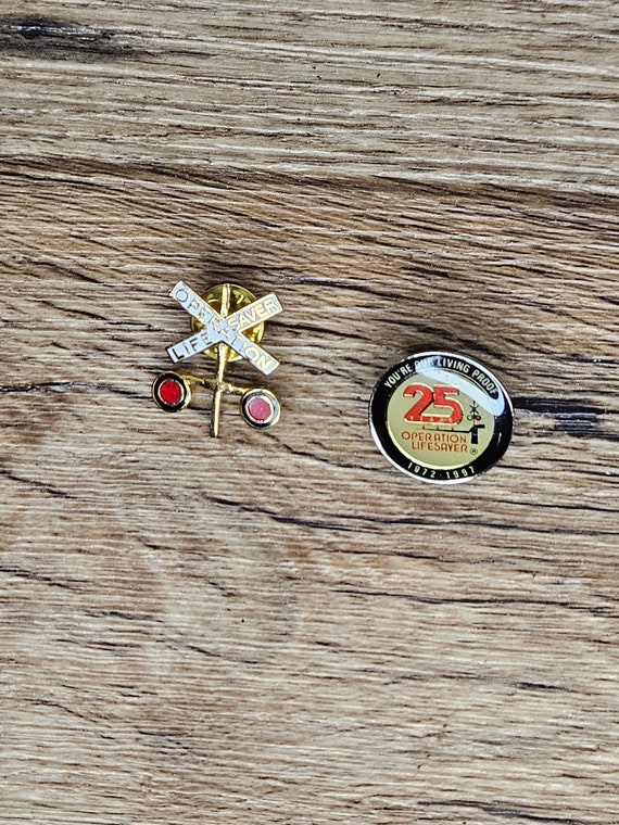 Operation Life Saver Railroad Crossing Tie Tacks, Set… - Gem