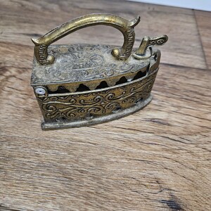 Antique Mini Brass Iron With Handle - Etsy