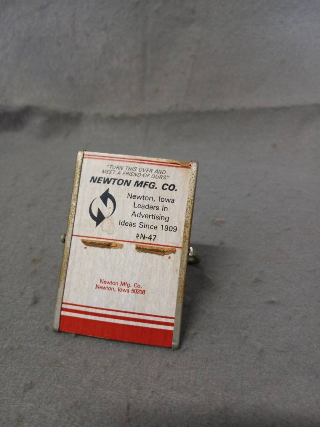 Newton Mfg. CO. Newton Iowa No. N-47 Advertising Card with Mirror on ...