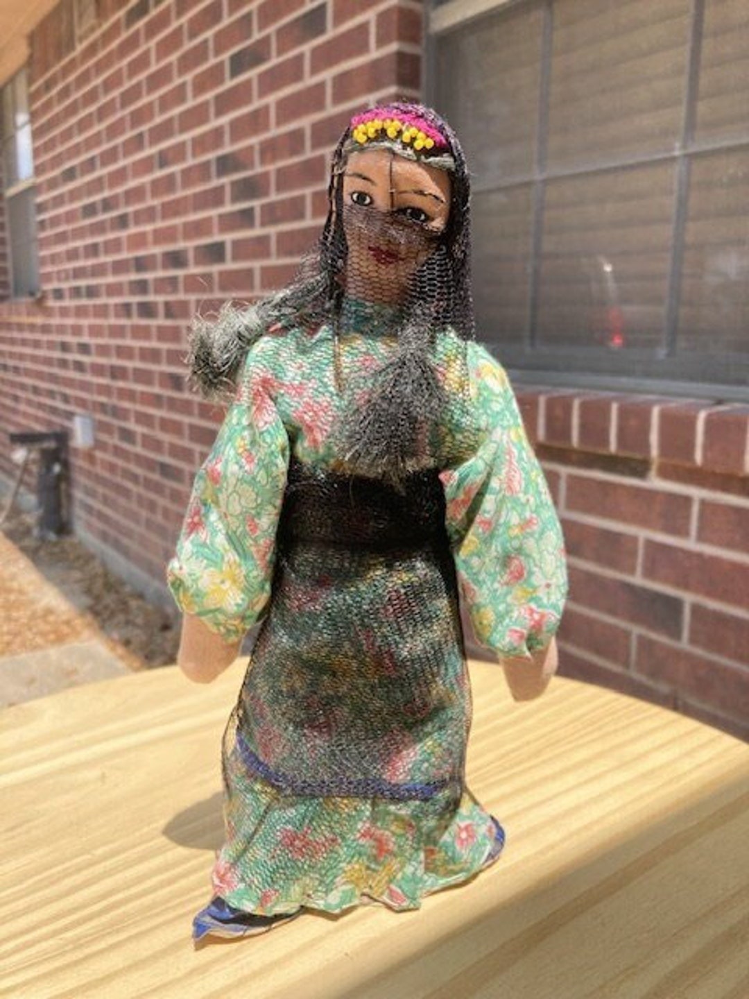 Vintage 1997 Handmade Egyptian Bedouin Doll, Abaya, Modest Floral ...