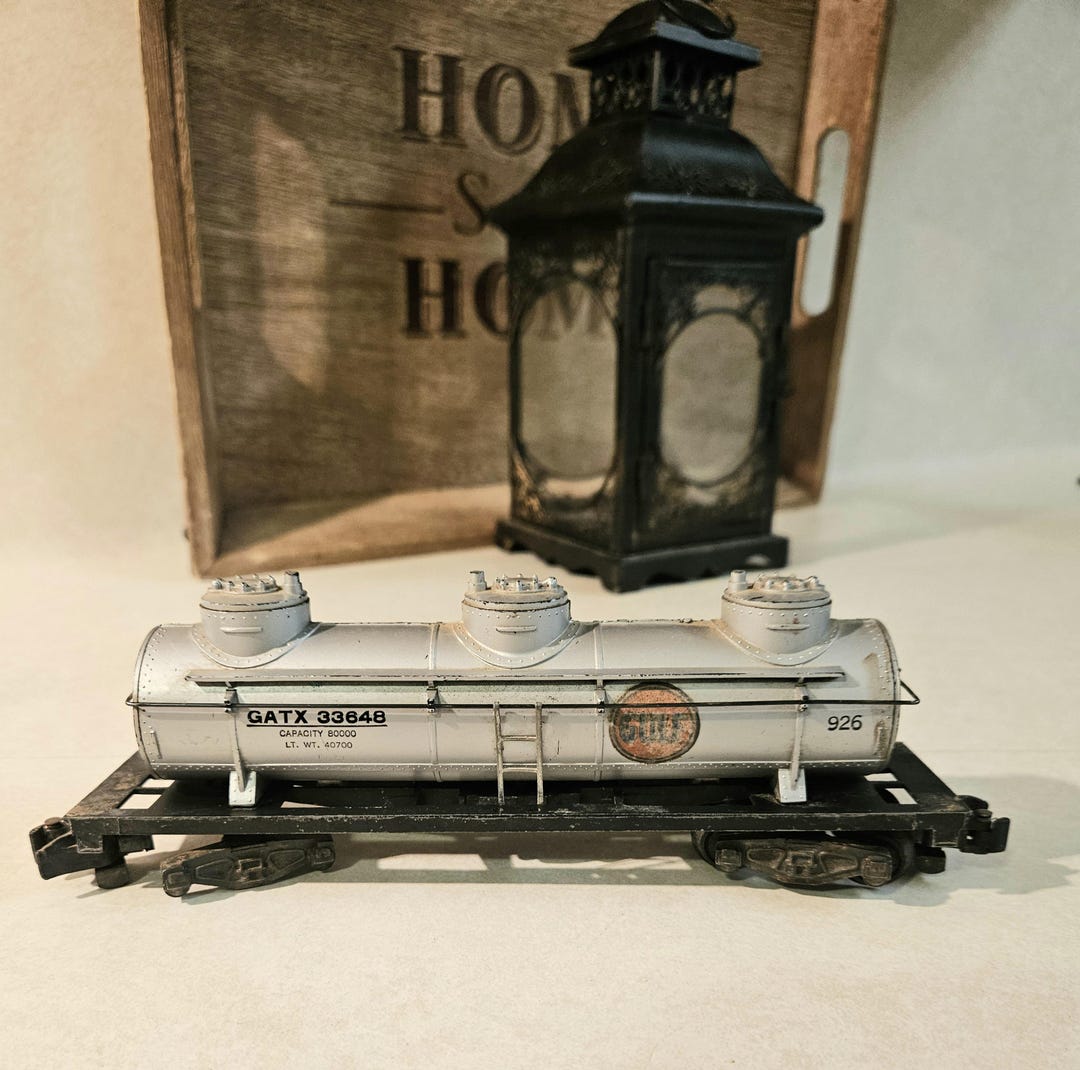 Antique 1950s Lionel O Gauge GULF Tank Car, Collectible Railroad Train ...