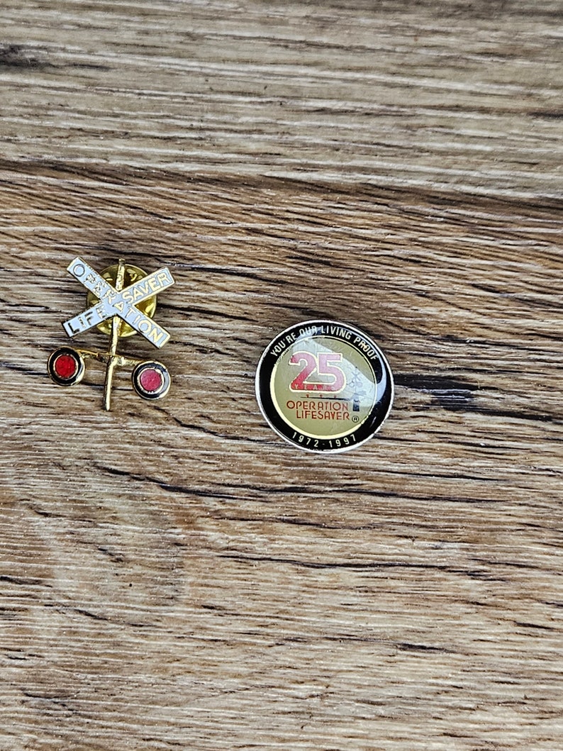 Operation Life Saver Railroad Crossing Tie Tacks, Set of 2 (different ...