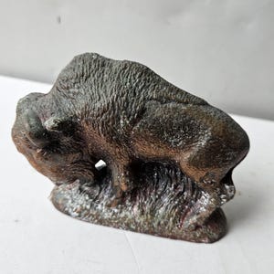 Buffalo Bonded Pecan Shells Sculpture Vintage Rare Buffalo Figurine ...