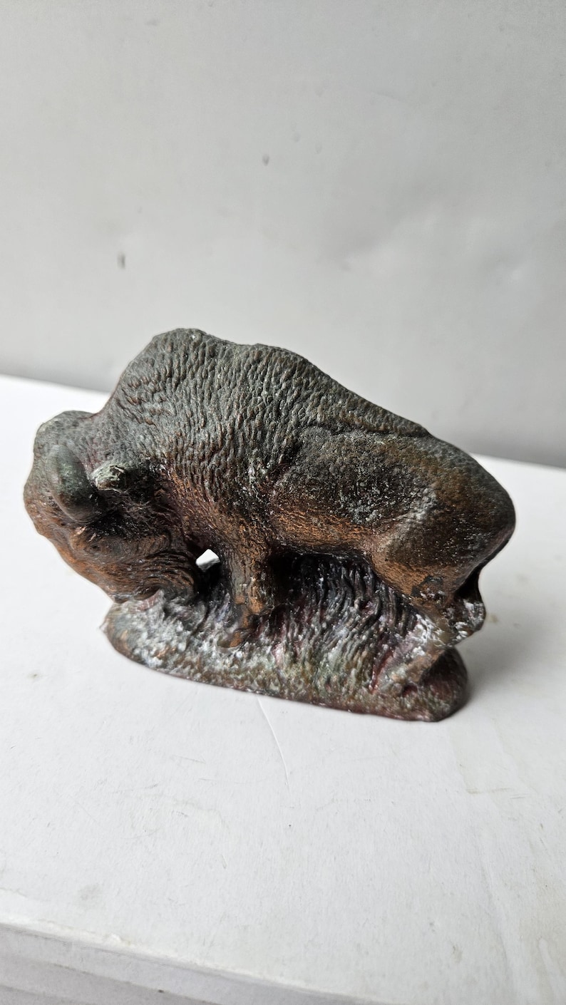 Vintage Pecan Shell Buffalo Figurine Sculpture - Etsy