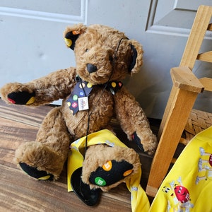 M&M Candy Collectible Brown Teddy Bear Sitting in Chair Fully Jointed ...