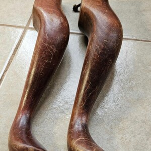 Antique Queen Anne Wooden Furniture Legs, DIY Projects, Dark Stain ...