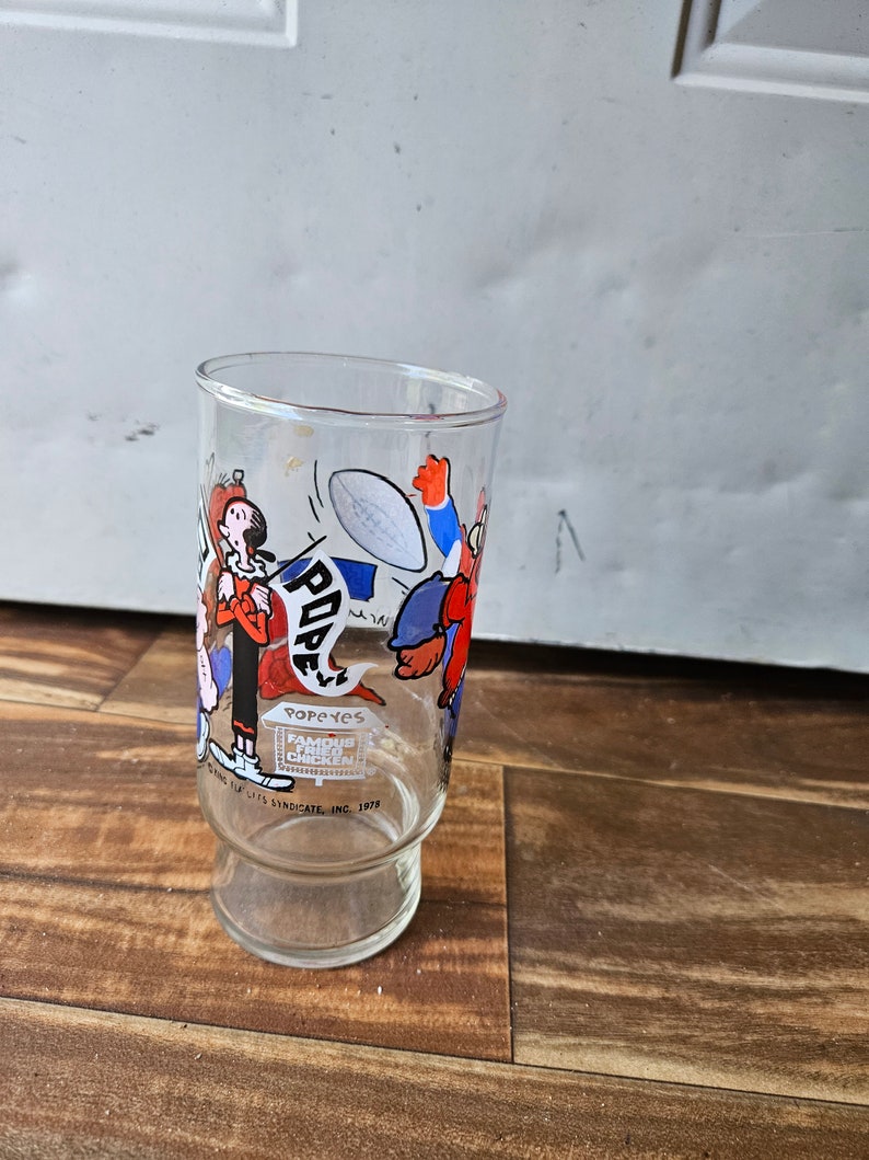 Popeye Glass 1978 Popeye's Famous Fried Chicken Restaurant Souvenir ...