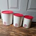 Tupperware Canister Set White With Red Lids 3 Canisters With Lids ...