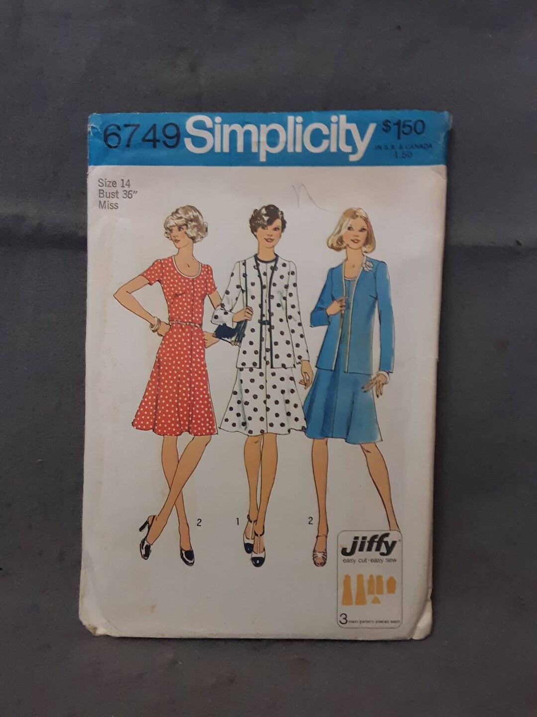 Simplicity Pattern No. 6749 Miss Size 14 Bust 36 Pattern - Etsy