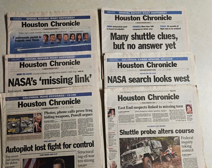 NASA Space Shuttle February 2003 Houston Chronicle Newspapers, NASA ...