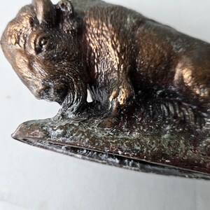 Buffalo Bonded Pecan Shells Sculpture Vintage Rare Buffalo Figurine ...