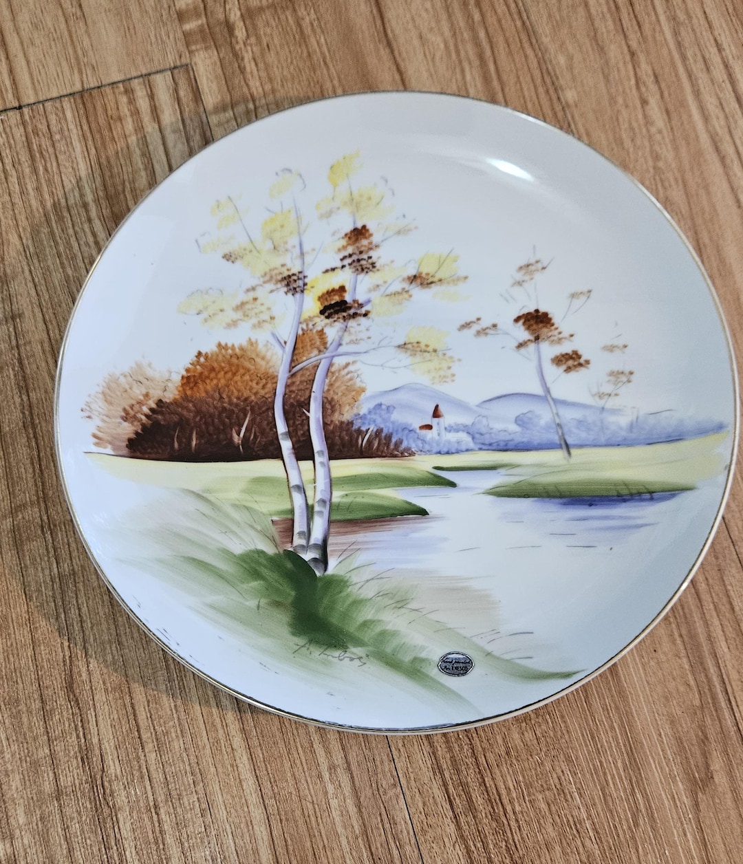 Enesco Hand- Painted Collectible Plate - Etsy