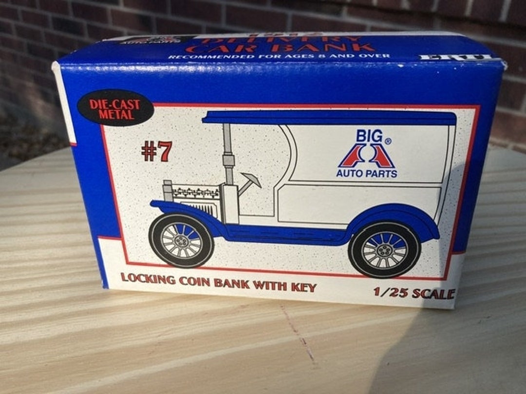 Vintage Big A Auto Parts Locking Coin Bank With Key, Seventh in A ...