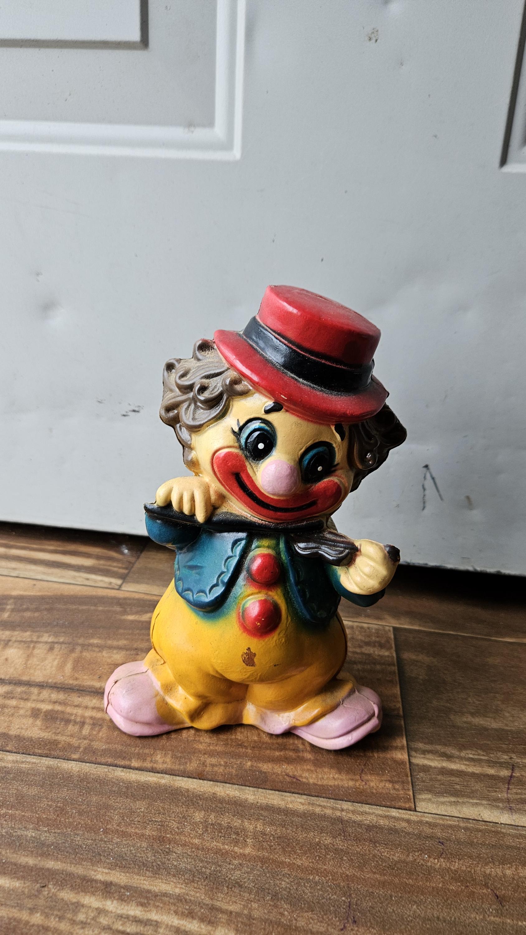 MCM Hard Plastic Smiling Hobo Clown Piggy Bank, Coin Bank, Children's ...