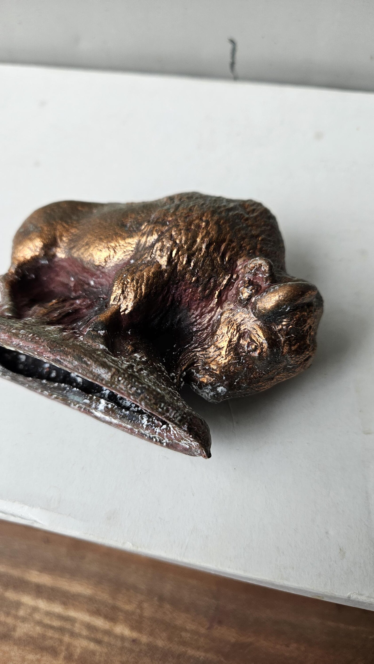 Vintage Pecan Shell Buffalo Figurine Sculpture - Etsy
