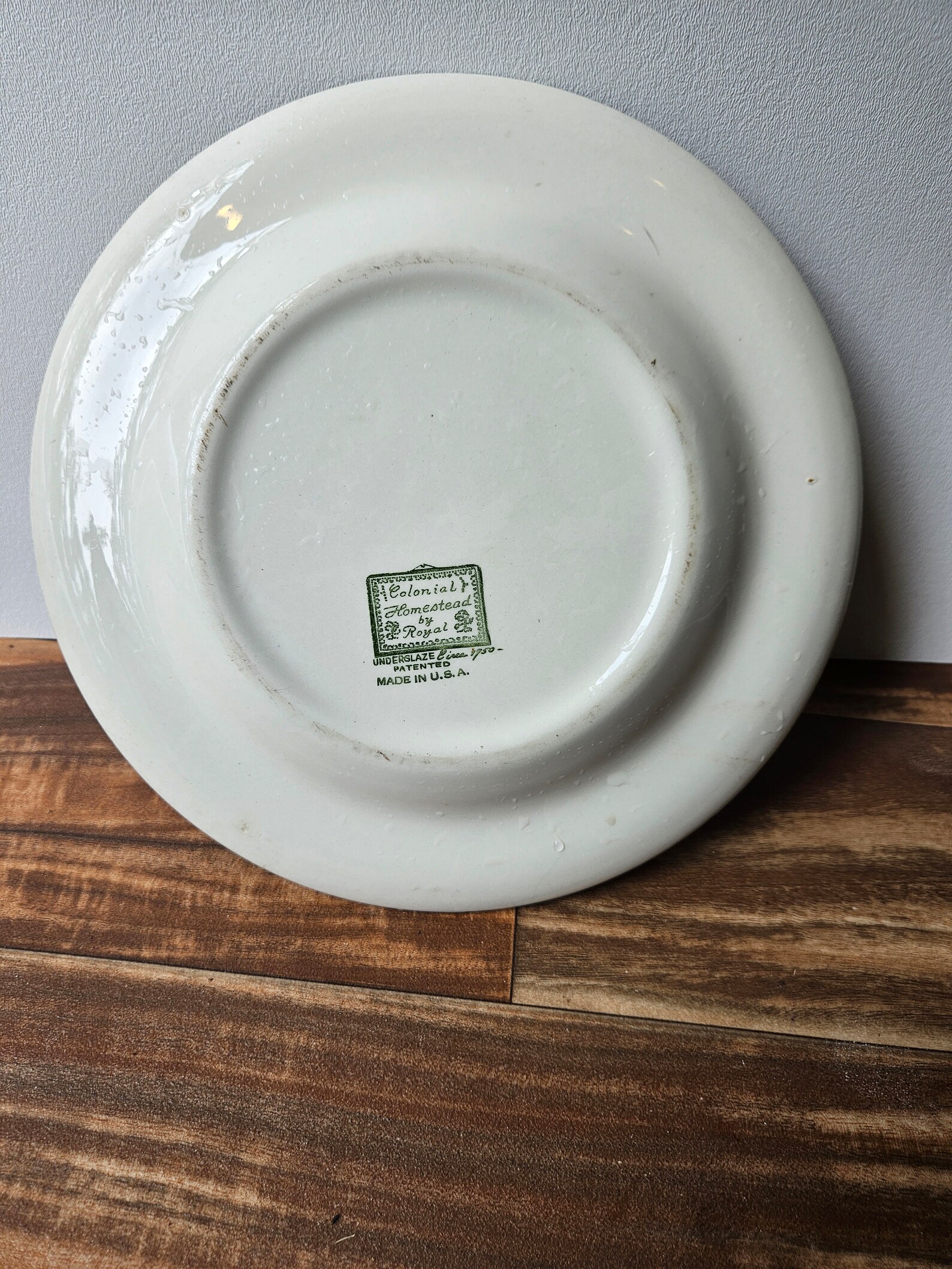 Colonial Homestead Plate, Royal Ironstone Underglaze, Made in USA No - Etsy