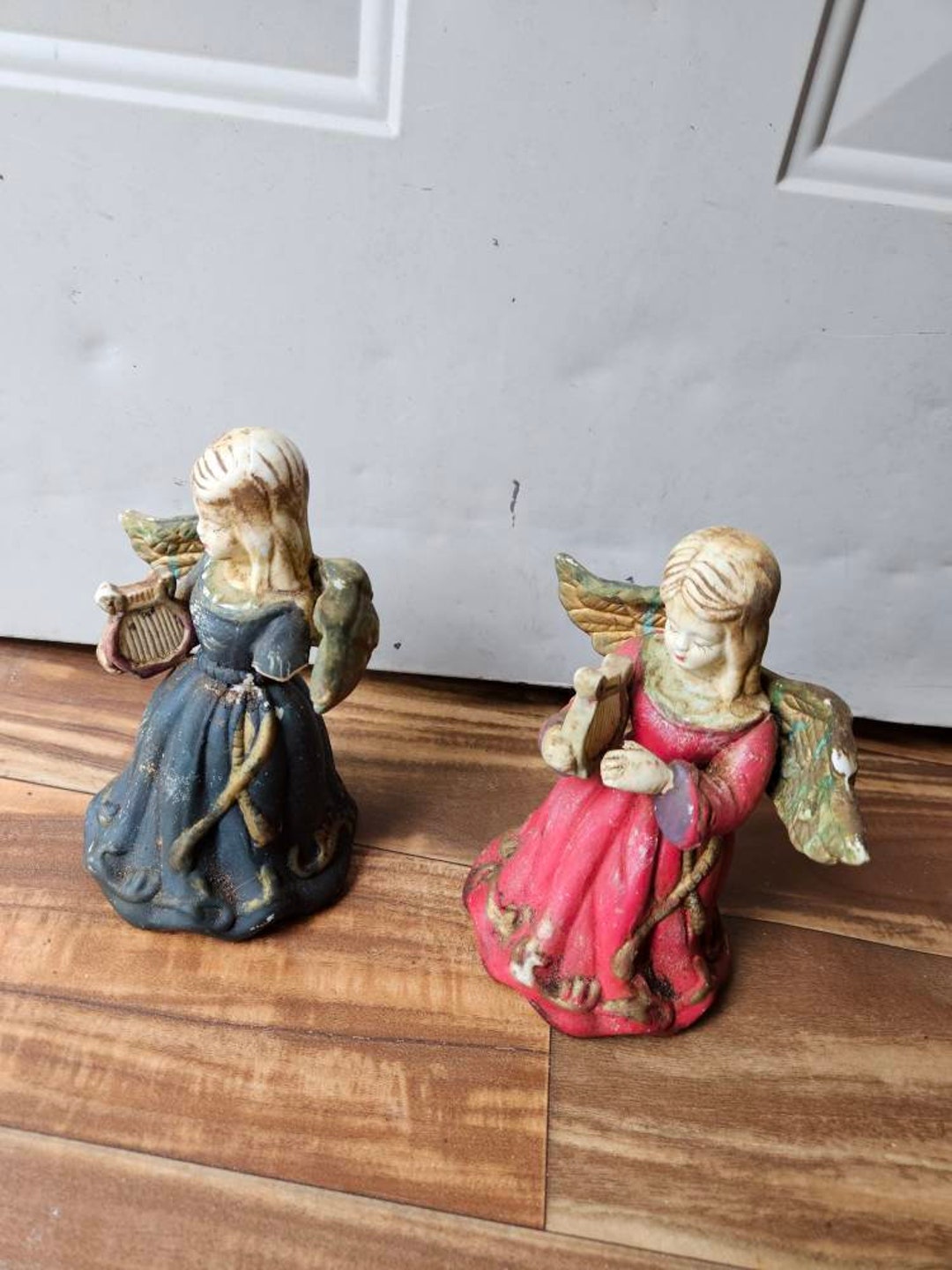 Angels With Musical Instrument Set of 2 Angel Figurines - Etsy