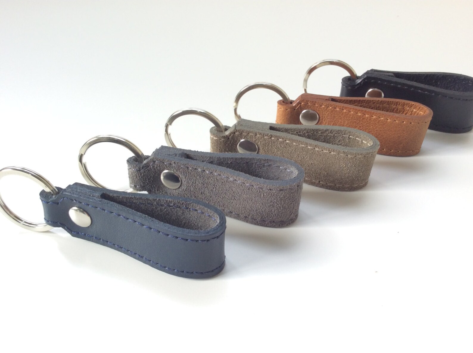 Mens Leather keychain Unisex leather keychain Womens leather | Etsy