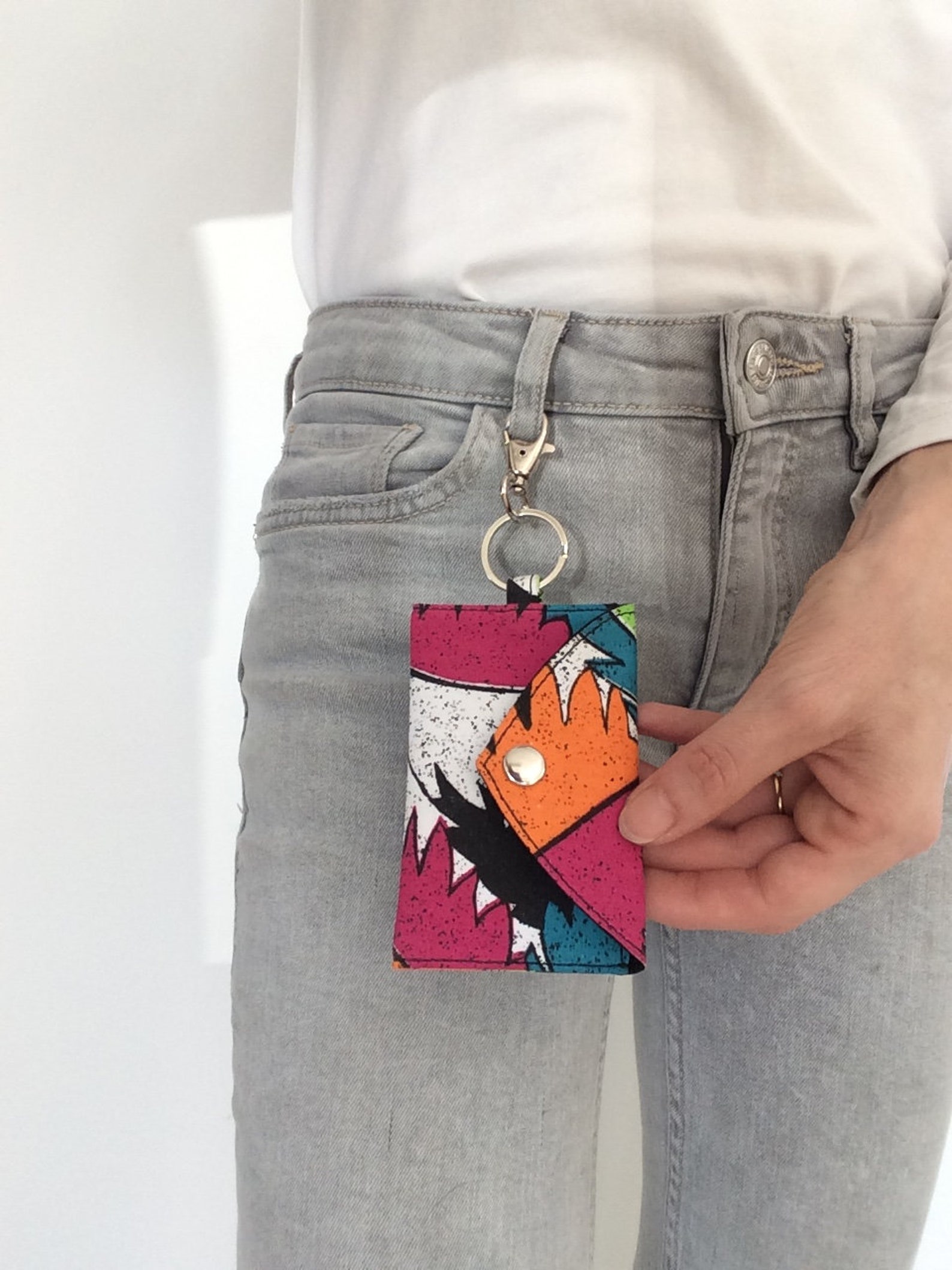 Keychain wallet keychain card holder for women ID card | Etsy