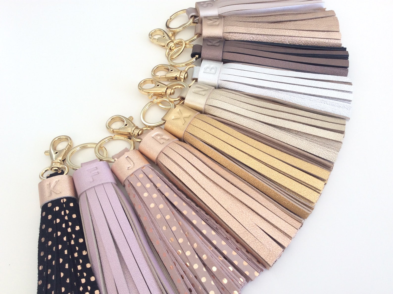 Leather Tassel Keychain.personalised Leather Keychain.monogram Leather ...