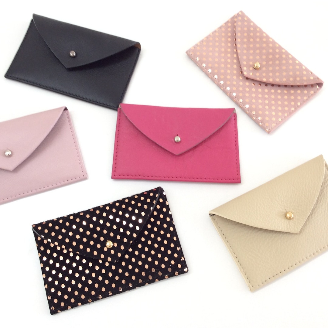 Leather Card Case. Slim Card Wallet. Leather Card Holder Women. Leather ...