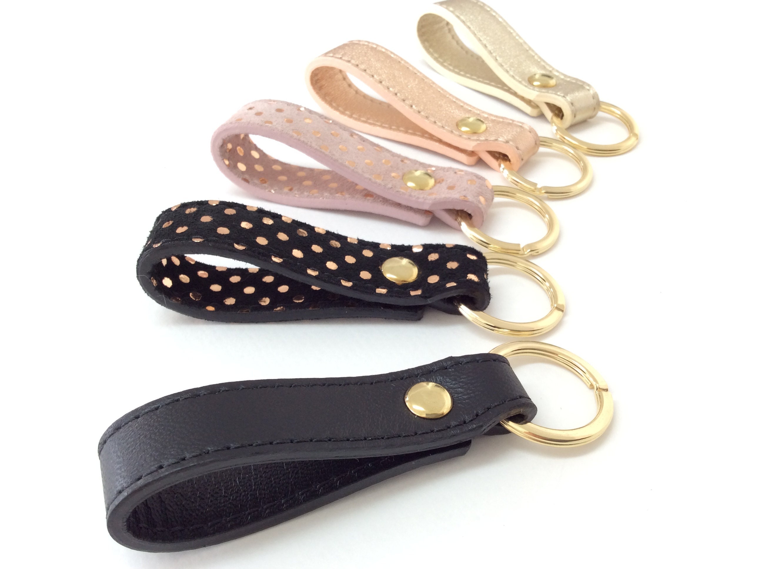 Black Leather Keychain. Leather Keychain. Leather Key Chain. | Etsy