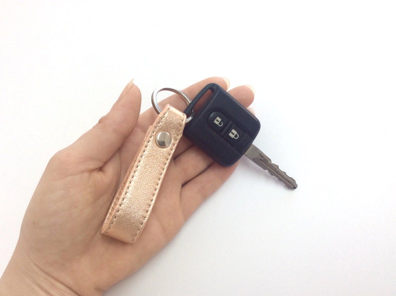 Black Leather Keychain. Leather Keychain. Leather Key Chain. | Etsy