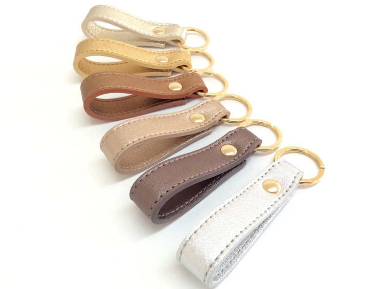 Silver Keychain Leather Keychain for Women Under 15 Leather - Etsy