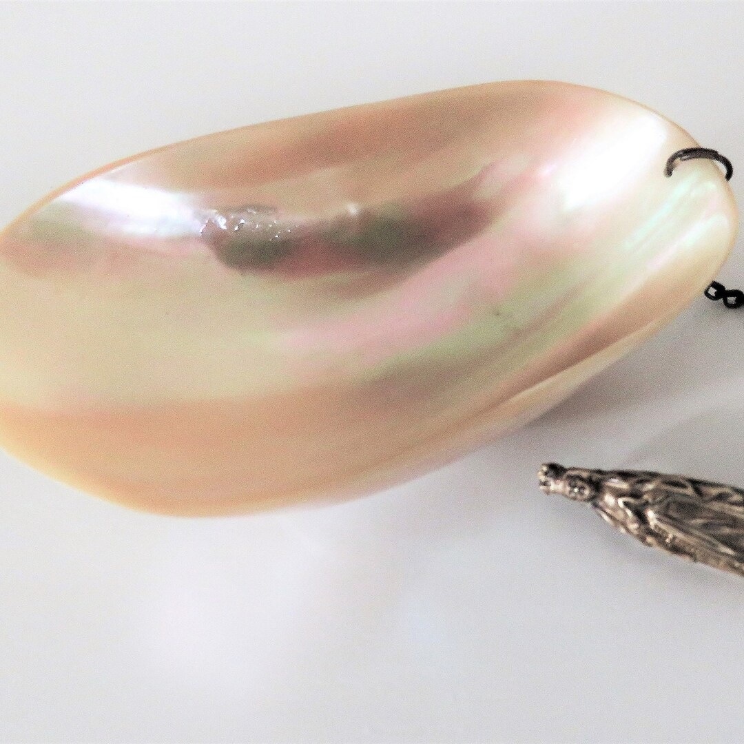 Antique French Mother of Pearl Clam Shell Lourdes Chatelaine - Etsy