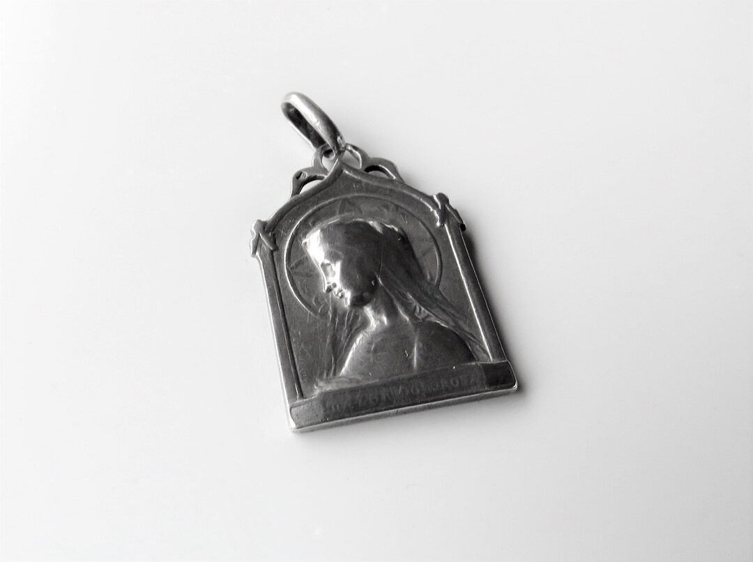 Antique French Silver Mater Dolorosa Medal 1903, Antique French Silver ...