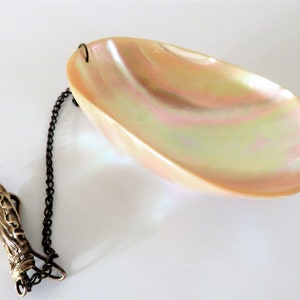 Antique French Mother of Pearl Clam Shell Lourdes Chatelaine - Etsy