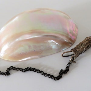 Antique French Mother of Pearl Clam Shell Lourdes Chatelaine - Etsy