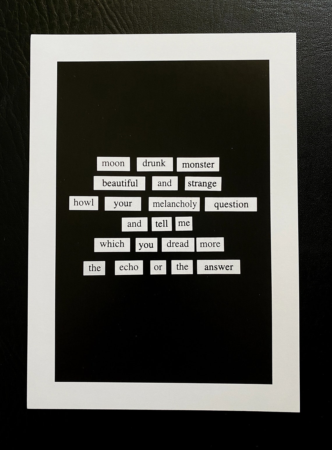 Werewolf Magnet 5"x7" Poem Print -- "moon Drunk Monster" Poem Print - Etsy