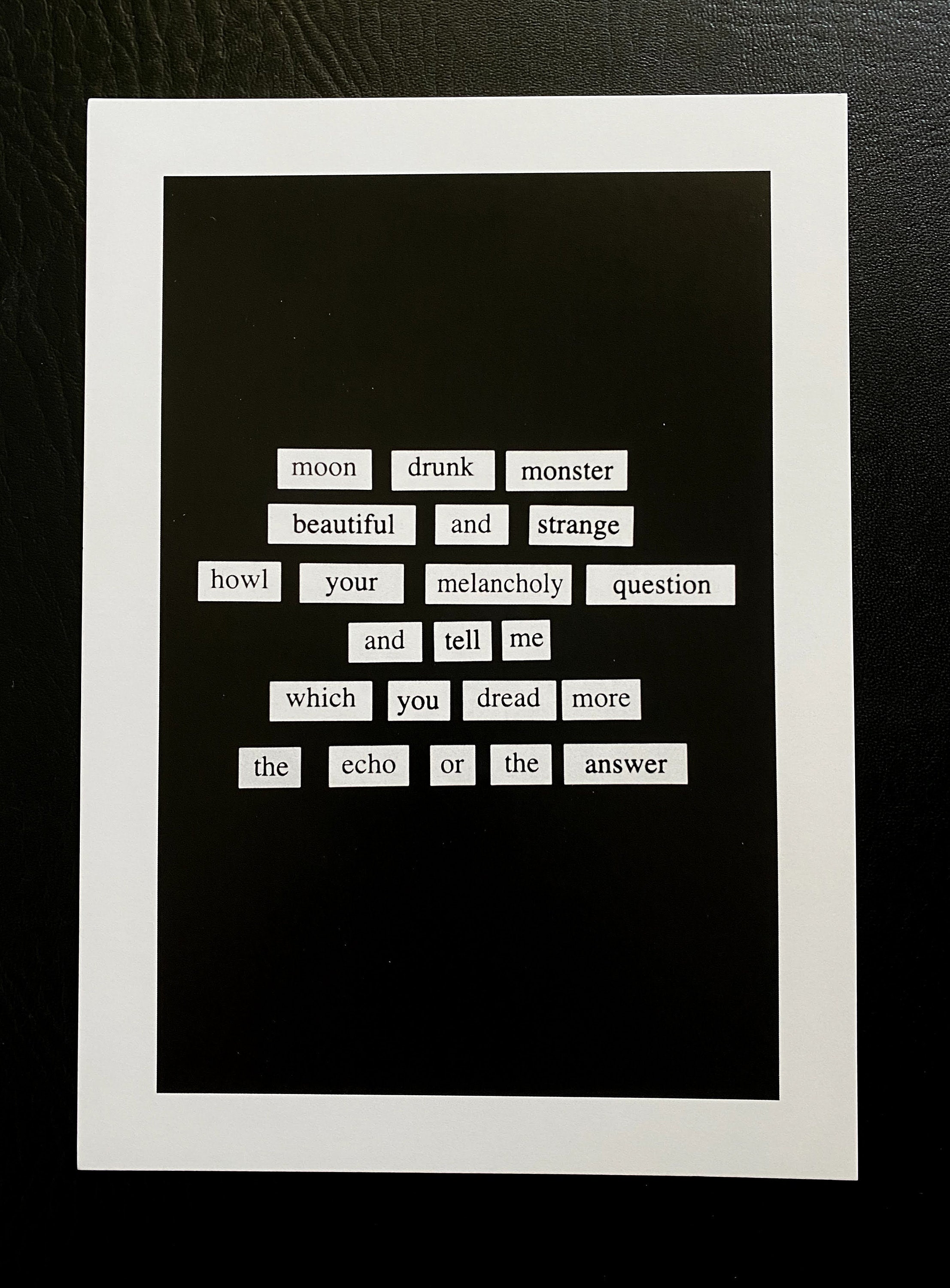 Werewolf Magnet 5x7 Poem Print moon Drunk Monster Poem Print - Etsy