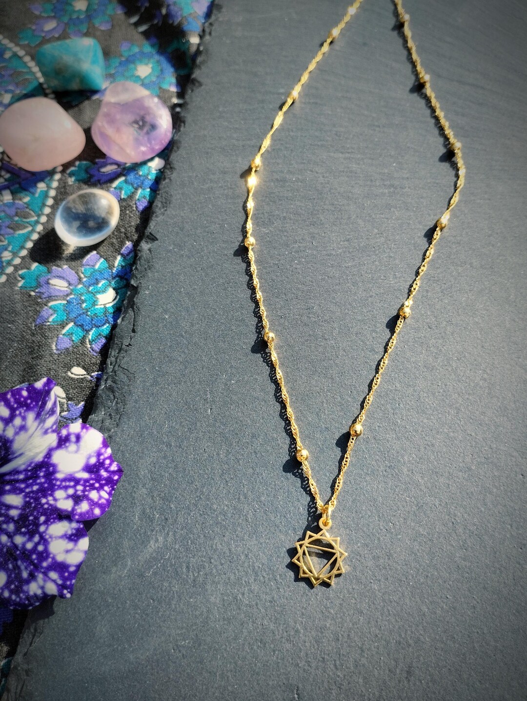 Gold Solar Plexus Chakra Necklace – Spiritual Healing Jewelry - Etsy