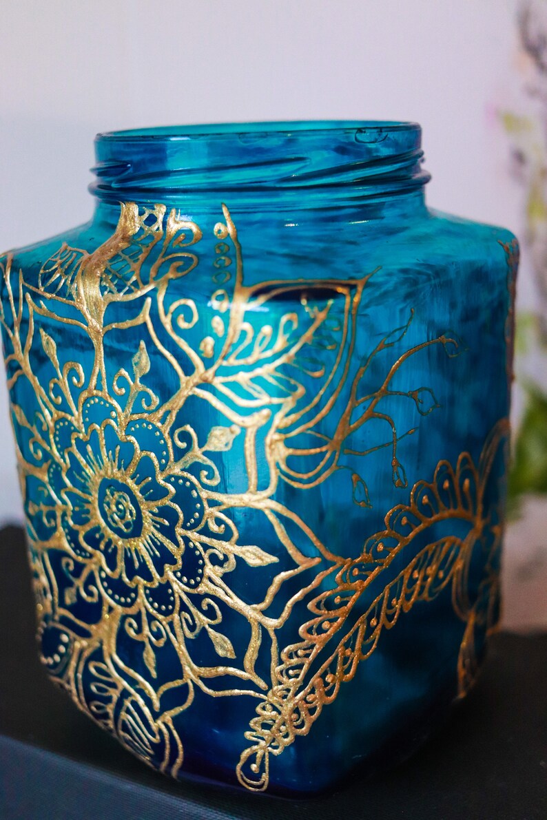 Turquoise Moroccan Bohemian Style Jar - Etsy