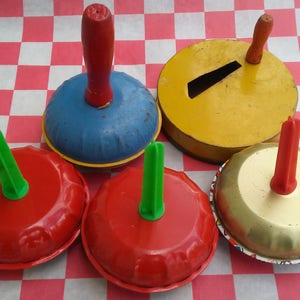 Vintage Clown Tin Noisemakers 5 Happy New Year's Eve Favors Metal ...