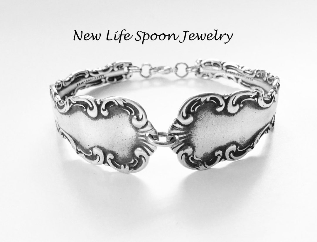 Spoon Bracelet Lacey Design Handmade Christmas Gift Fork Jewelry Silver ...