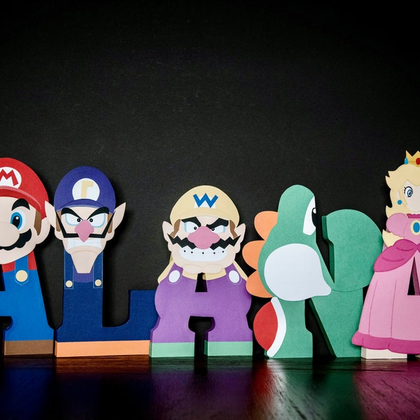 Super Mario Wooden Letter - Etsy