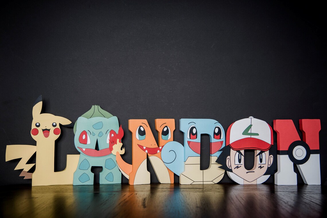 Pokemon WOODEN Letters - Cost is per Letter - Etsy